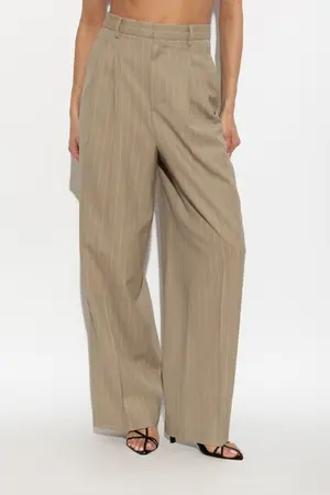 AMI Paris Wool Wide-leg Trousers