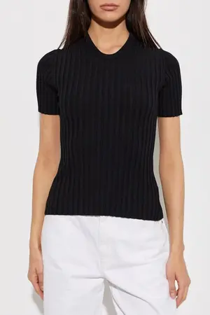 AMI Paris Pleated Top - Black