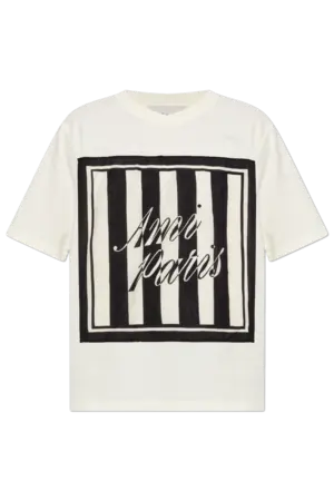 Ami T-shirt With Logo - Cream
