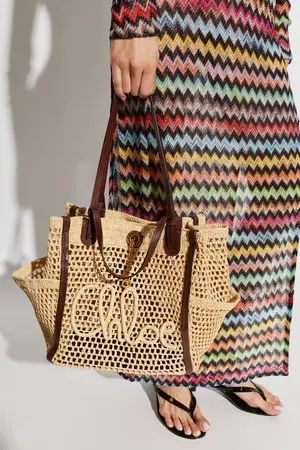Chloé Iconic Raffia Shopper Bag - Beige