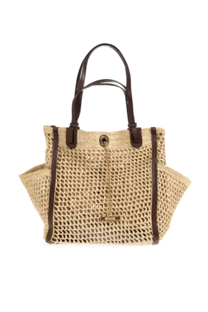 Chloé Iconic Raffia Shopper Bag - Beige