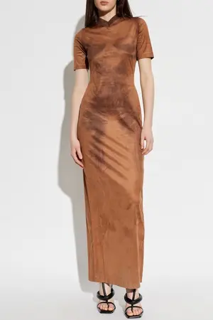 Acne Studios Velvet Finish Maxi Dress - Brown