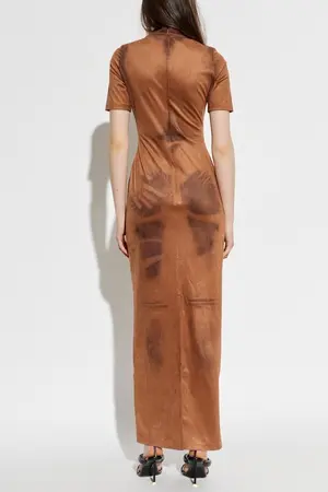 Acne Studios Velvet Finish Maxi Dress - Brown