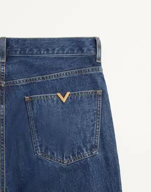 Valentino Garavani Pants With Vgold - Denim