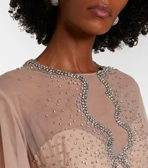 Costarellos Evanna Embellished Tulle Gown