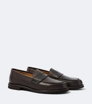 Thom Sweeney Leather Penny Loafers - Brown