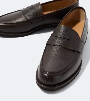 Thom Sweeney Leather Penny Loafers - Brown