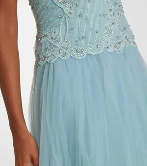 Costarellos Vivienne Embellished Tulle Gown