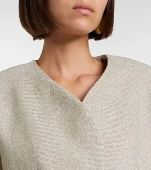 Jacquemus Ovalo Cotton And Linen Jacket - Beige