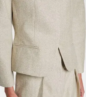 Jacquemus Ovalo Cotton And Linen Jacket - Beige