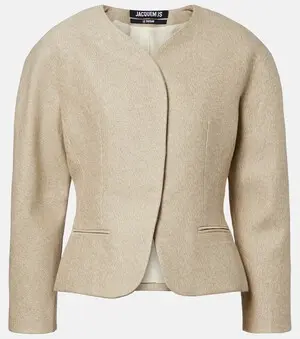 Jacquemus Jacquemus Ovalo Cotton And Linen Jacket Beige