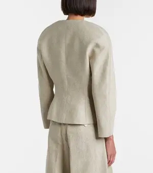 Jacquemus Ovalo Cotton And Linen Jacket - Beige