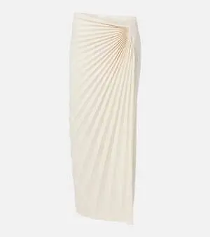 Roberto Cavalli Pleated Midi Skirt - White