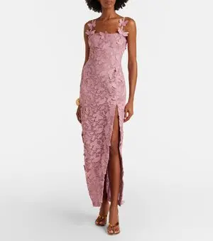 Blumarine Embroidered Lace Maxi Dress