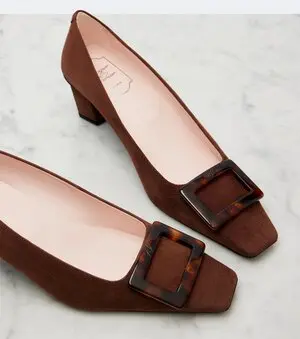 ROGER VIVIER Belle Vivier Suede Pumps - Brown