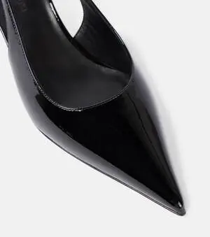 Magda Butrym Floral-appliqué Leather Slingback Pumps - Black