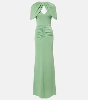Rebecca Vallance Isla Caped Ruched Gown