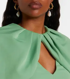 Rebecca Vallance Isla Caped Ruched Gown