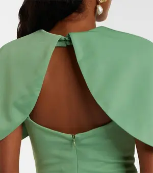 Rebecca Vallance Isla Caped Ruched Gown