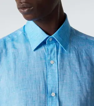 Charvet Linen Shirt - Blue