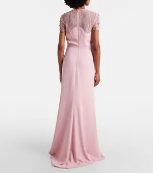 Costarellos Embellished Crêpe Gown