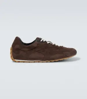 Bottega Veneta Orbit Flash Suede Sneakers - Brown