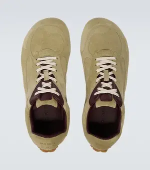 Bottega Veneta Orbit Flash Suede Lace-up Sneakers - Green