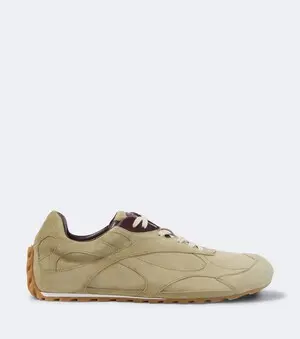 Bottega Veneta Orbit Flash Suede Lace-up Sneakers - Green
