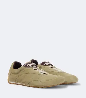 Bottega Veneta Orbit Flash Suede Sneakers - Green