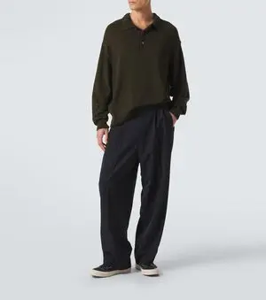 A.PRESSE Wool-blend Wide-leg Pants