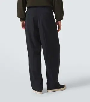 A.PRESSE Wool-blend Wide-leg Pants
