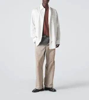 Our Legacy Rig Distressed Faded Wide-leg Pants - Beige