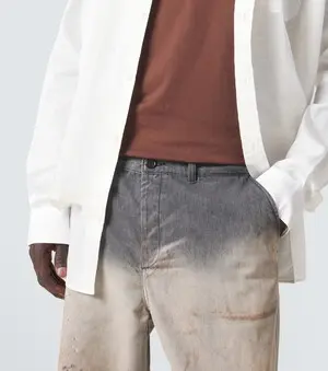 Our Legacy Rig Distressed Faded Wide-leg Pants - Beige
