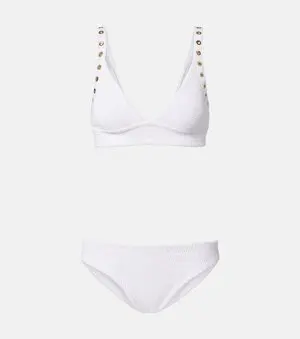 Hunza G Tessa Embellished Bikini - White