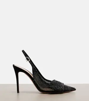 GIANVITO ROSSI Crystal-embellished Slingback Pumps