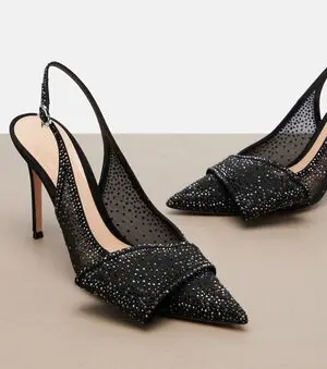 GIANVITO ROSSI Crystal-embellished Slingback Pumps