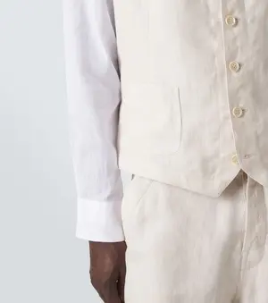 Brunello Cucinelli Herringbone Linen Vest
