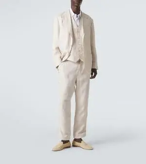 Brunello Cucinelli Herringbone Linen Vest