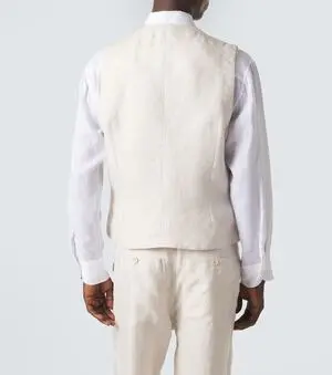 Brunello Cucinelli Herringbone Linen Vest