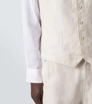 Brunello Cucinelli Herringbone Linen Vest