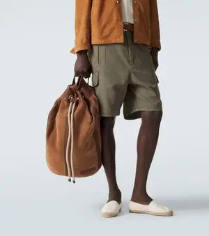 Brunello Cucinelli Leather-trimmed Suede Backpack
