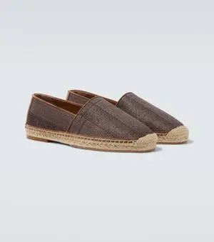 Brunello Cucinelli Leather-trimmed Espadrilles - Beige