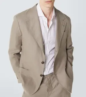 Brunello Cucinelli Linen Blazer - Grey