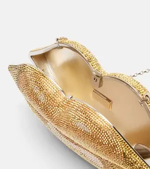 Judith Leiber Lips Small Crystal-embellished Clutch