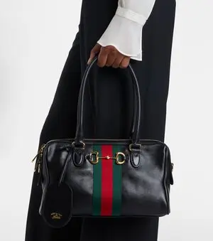 Gucci Medium Leather Shoulder Bag - Black