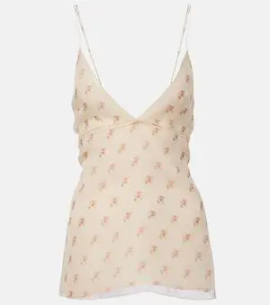 Khaite Timy Floral Silk Organza Camisole - White