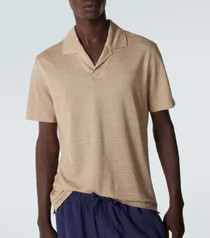 Zegna Linen Polo Shirt - Beige