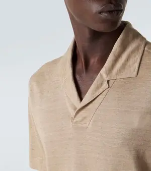 Zegna Linen Polo Shirt - Beige