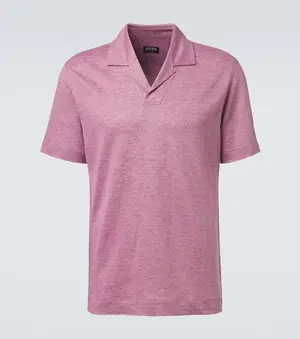 Zegna Linen Polo Shirt - Pink
