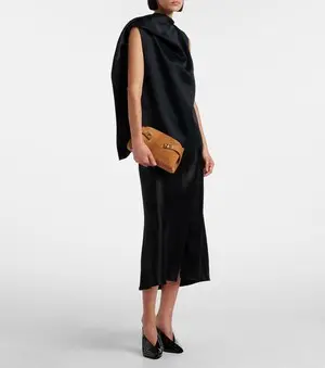 FERRAGAMO Hug Mini Croc-effect Suede Clutch